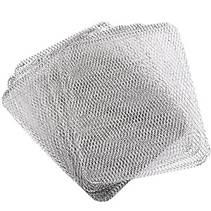 Luxshiny BBQ Grill Mesh Mat: 10Pcs Disposable Aluminum Grill Topper Broiler Net Pans Non-Stick Cooking Grid Grates Pad Baking Tools for Outdoor Camping Barbeque Picnics Backpacking Backyards