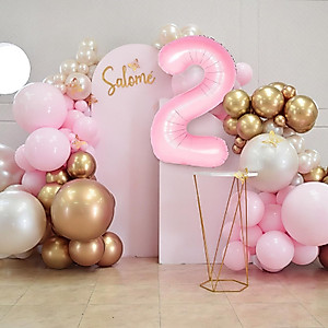 40 Inch Large Number Balloons Pink Mylar Foil Big Number 1 Giant Balloon Birthday Party Decoration