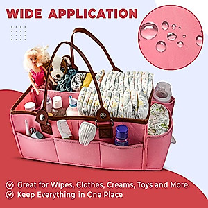 SENDMEX Pink Diaper Caddy - Baby Diaper Caddy Organizer - Car Caddy Diaper Basket - Baby Bath Organizer Basket - Diapers Storage - Baby Essentials For Newborn