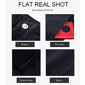 JMIERR Mens Casual Linen Pants Loose Fit Straight Legs Lightweight Elastic Waist Drawstring Trousers Summer Beach Yoga Pant Baggy US 34(M) Blue