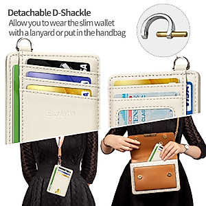 EcoVision Slim Minimalist Front Pocket Wallet, RFID Blocking Credit Card Holder Wallet with Detachable D-Shackle for Men Women