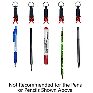 2 Pack - Retractable Pen Reel for Thick Markers & Carpenter Pencils - Carabiner Clip for Apron, Belt Loop or Bag Strap - Great Gift for Baristas, by Reel-N-Rite (Black)