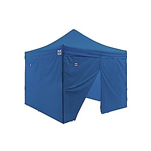 Impact 10' x 10' Pop Up Canopy Tent with Sidewalls, Commercial Grade Steel Frame, Includes 4 Sidewalls, Weight Bags and Rollerbag, Royal Blue