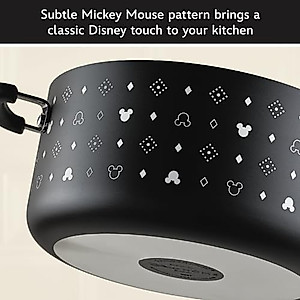 Farberware Disney Monochrome Ceramic Nonstick Cookware Pots and Pans with Baking/Bakeware Cookie Pan and Kitchen Cooking Tool Set, Dishwasher Safe, 8 Piece Cookware Set - Black