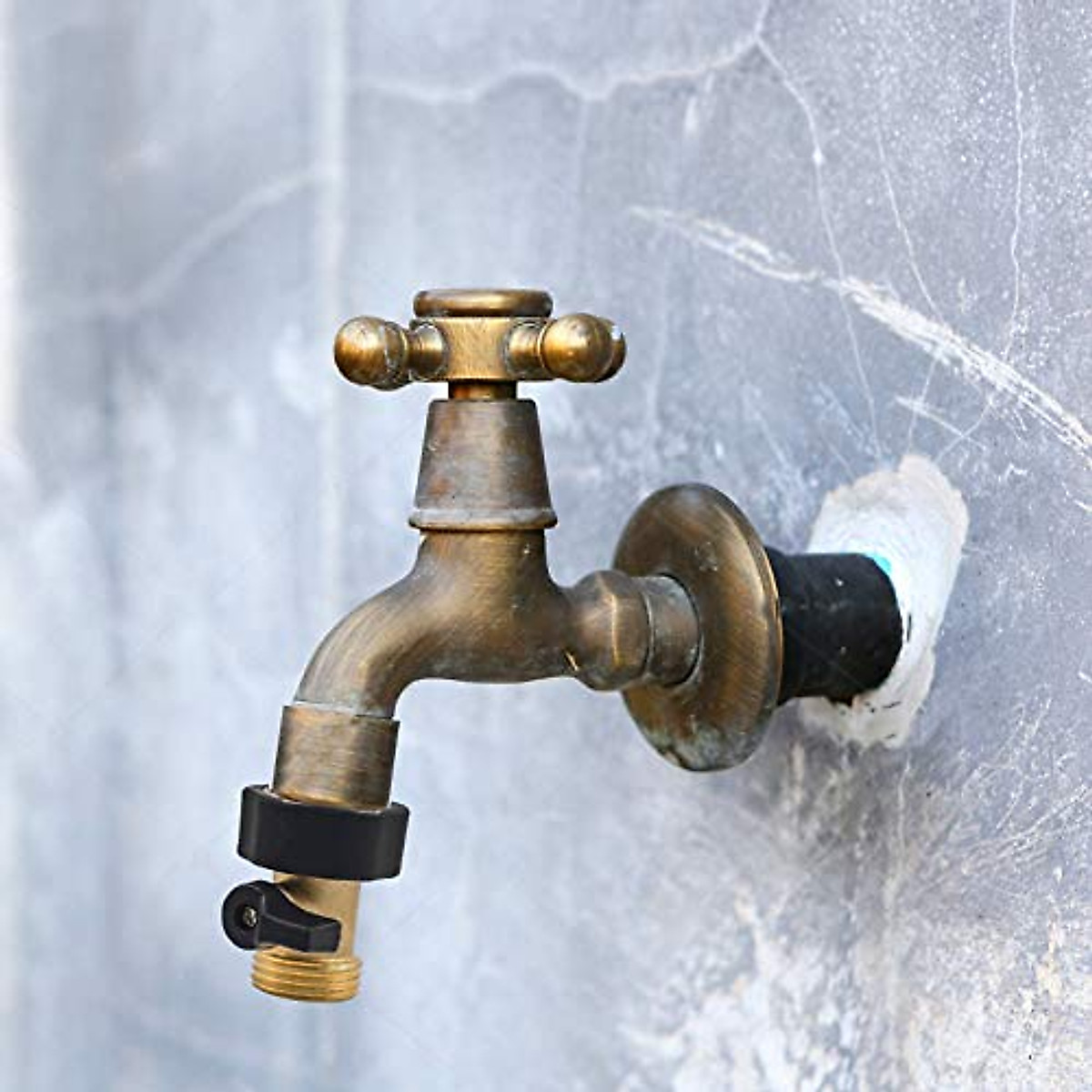 Hourleey Garden Hose Shut Off Valve, 2 Pack Heavy Duty 3/4 Inch Solid Garden Hose Shut Off Valve with 10 Extra Rubber Washers (Black)