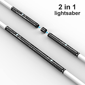 Lorsaberus [Upgrade Lightsaber, 2-in-1 RGB 12 Colors USB C Charge Light Saber for Kids Adult, Metal Hilt Dueling Light sabers Toy for Boys Girls, Children's Day Gifts, 2Pack