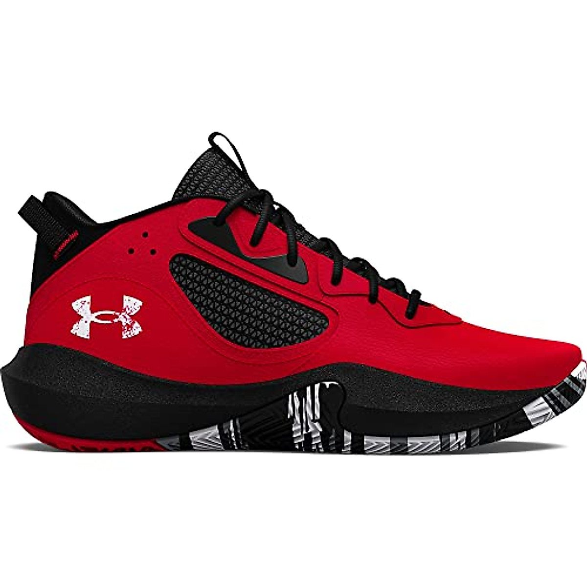 Under Armour Unisex Lockdown 6 Basketball Shoe, Red, 14, US
