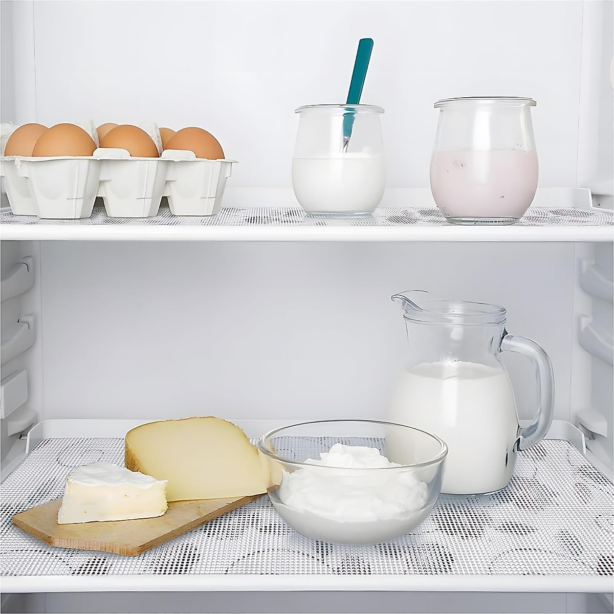 RAY STAR Shelf Liner, Non-Adhesive Refrigerator Liners for Shelves 12*120 inch, Vinyl Shelf Drawer Liner Non-Slip Bathroom Cabinet Liner for Kitchen/Storage/Desks (Floral)