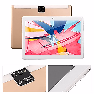 Jectse 10.1 Inch Tablet, 2.4G 5G Dual Band WiFi 6GB 128GB Tablet, 10 Cores Processor 8800mAh Battery Gold Touch Screen Tablet Computer, Front 8MP Rear 16MP Camera