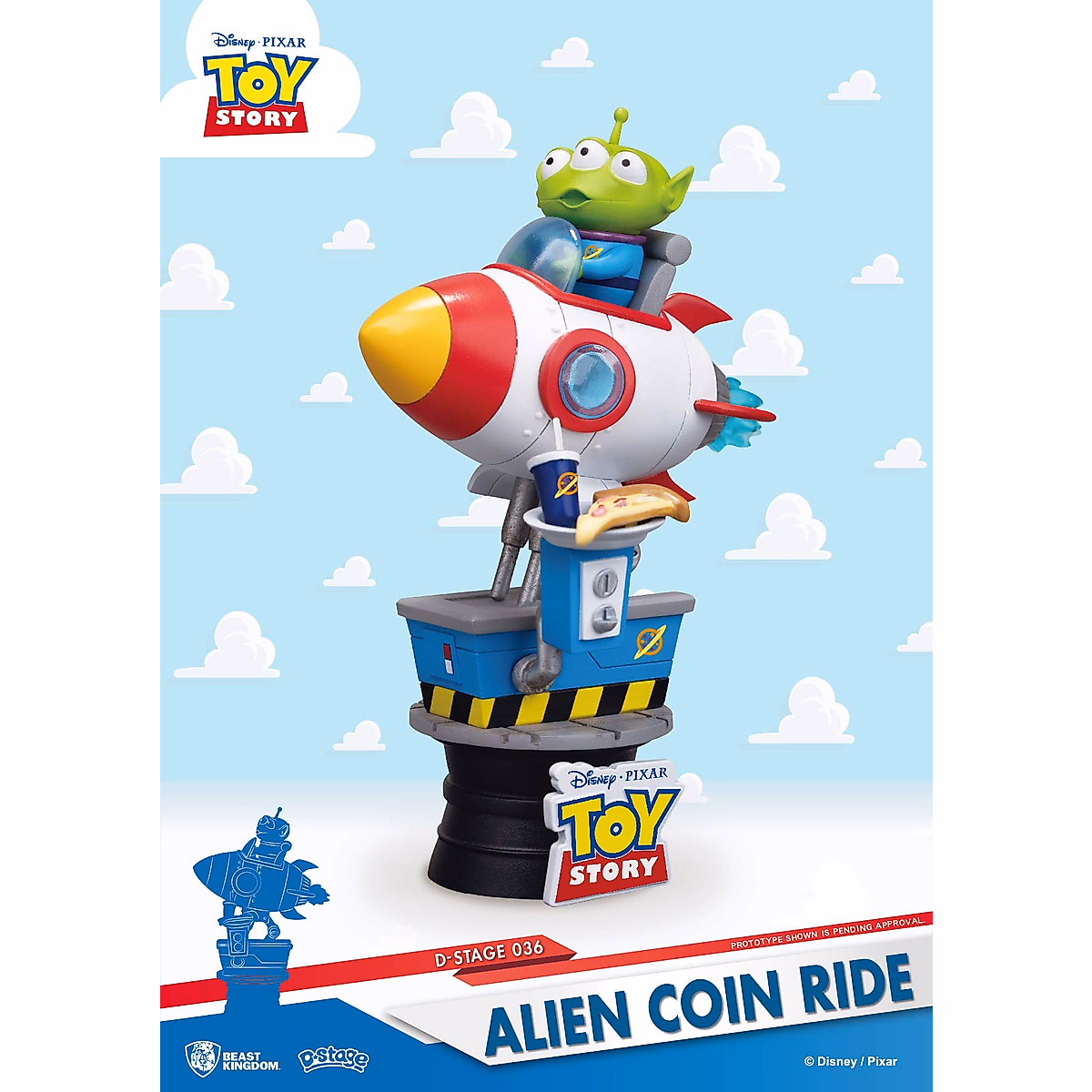Beast Kingdom Toy Story: Alien Coin Ride Ds-036 D-Stage Series Statue, Multicolor