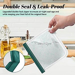 8-Pack Reusable Freezer Bags Silicone, Reusable Sandwich Bags and Reusable Snack Bags for Kids Travel/Home Organization, Reusable Food Storage Bags Dishwasher Safe/BPA Free