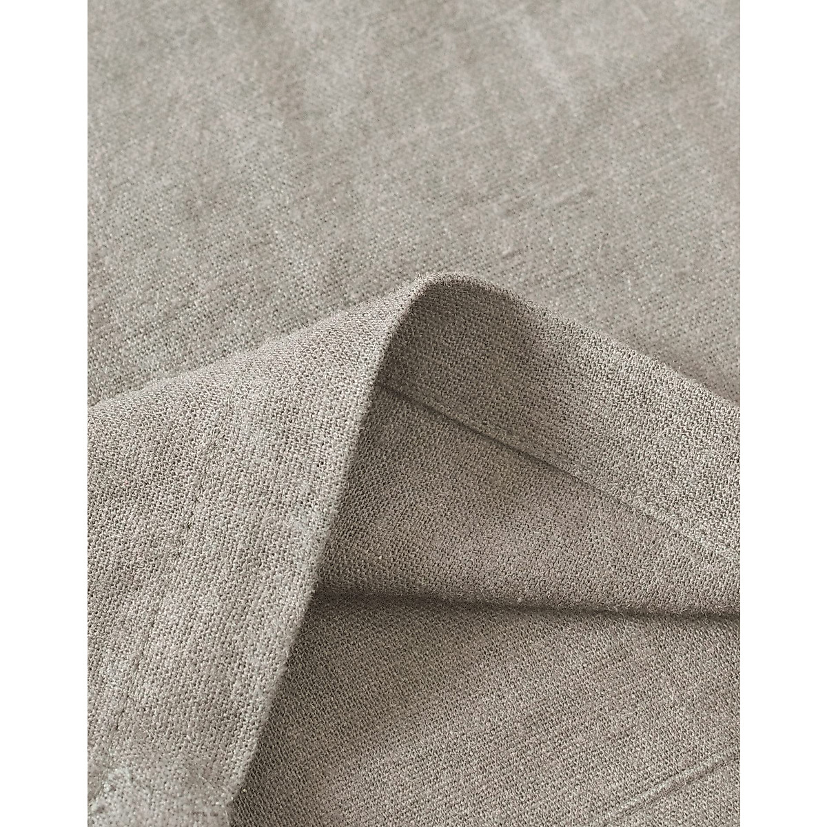 Weintee Women's Linen Crop Pants Capris with Pockets 2X Dark Khaki