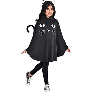 amscan Party City Black Cat Halloween Poncho for Children, Costume Accessory, One Size, Multicolor (8404396)