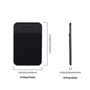 Sinjimoru Privacy Cover Magnetic Card Holder, Magnetic Phone Wallet Stick on as Credit Card Holder Compatible with 14 13 12 Series. M-Flap Black