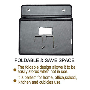 VAKMRVE Over the Door Hanging File Organizer 5 Extra Large Pockets Wall Hanging File Folders Organizer Holders,Home Office Supplies Storage Pocket Chart for Paper Mails Planners Notebooks,Gray