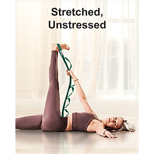 Tumaz Stretching Strap - 10 Loops & Non-Elastic Yoga Strap [Budget Version]- The Perfect Home Workout Stretch Strap for Physical Therapy, Yoga, Pilates, Flexibility - [Included E-book, Extra Durable]
