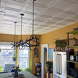 A La Maison Ceilings R24 Line Art Foam Glue-up Ceiling Tile (21.6 sq. ft./Case), Pack of 8, Plain White