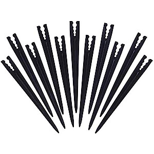 IYSHOUGONG 200 Pcs Plastic Irrigation Support Stakes Irrigation Drip Support Stakes for 1/4" Tubing and Emitters/Drip Irrigation Kits/Garden Tools