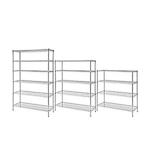 Wire Shelving Storage Unit | Heavy Duty Chrome Metal Wire Rack Kit | Select Shelf Size and Number of Shelves | NSF Utility Commercial Grade Metal Storage Shelves