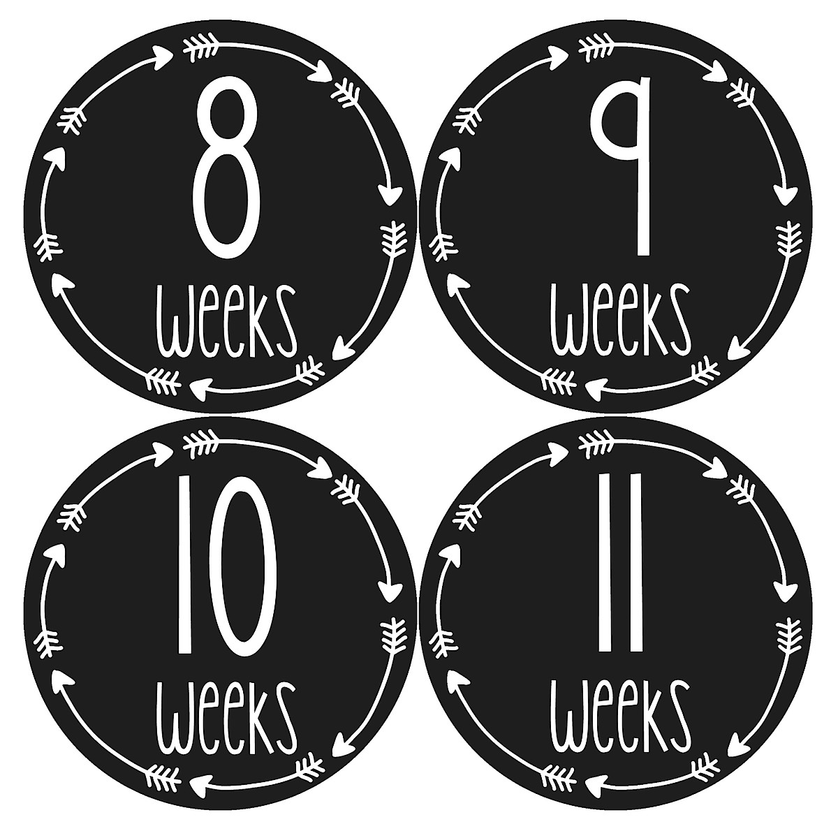 Months In Motion Pregnancy Weekly Belly Growth Stickers - Week to Week Pregnant Expecting Photo Prop - Maternity Keepsake - Baby Bump - Large Set of 36 Weekly Photo Sticker