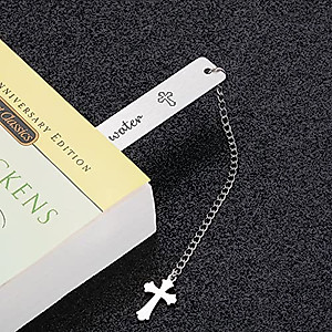 Baptism Gift Bookmark for Women Men Boys Girls Religious Christian First Communion Gift Cross Bookmark for Baby Kids Catholic Goddaughter Godson Family Son Daughter Friends Baptism Gift