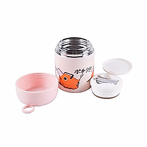 Maxerkeep Food Thermos Japanese Anime Pochita Makima Denji17oz Vacuum Insulated Soup Flask Stainless Steel Lunch Container for Hot Food,Food Jar for Toddlers & Kids