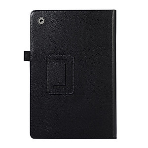 Tablet PC Case Texture Leather Tablet Case Compatible with Samsung Galaxy TAB A8 10.5 X200/X205(2021) Slim Folding Stand Folio Protector Shockproof Back Cover with Holder Tablet home ( Color : Black )