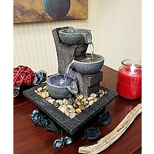 Danner Manufacturing, Inc, Aura Meditation Fountain with 3 Tiered LED Waterfall, Pack of 1, 03801