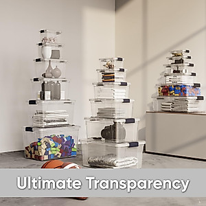 Superio Clear Storage Box with Lid, 4.5 Quart Plastic Container Bins for Organizing, Stackable Crates, BPA Free, Non Toxic, Odor Free, Organizers for Home, Office, School, and Dorm
