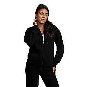 Fruit of the Loom mens Eversoft Fleece Sweatshirts & Hoodies Shirt, Full Zip - Black, Small US