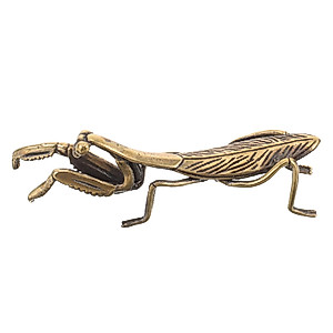 ULDIGI Tabletop Decor Mini Fairy Garden Animal Mini Mantis Model Desk Mantis Statue Novelty Mantis Decoration Ornament Good Luck Figurine Animal Statue Decor Animal Decor Retro Copper