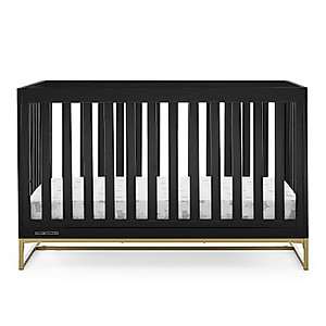 Delta Children Jade 4-in-1 Convertible Crib - Greenguard Gold Certified, Ebony/Bronze