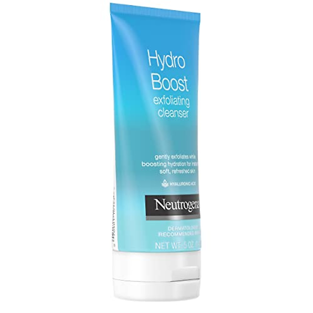 Neutrogena Hydro Boost Gentle Exfoliating Daily Facial Cleanser with Hyaluronic Acid, Clinically Proven to Increase Skin's Hydration Level, Non-Comedogenic Oil-, Soap- & Paraben-Free, 3 x 5 Oz