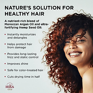 Earthly Body MKS eco X, Dreamsicle Scent - 4 fl oz - Leave-In Treatment & Detangler - Moroccan Argan Oil, Hemp Seed Oil - Vegan & Cruelty Free