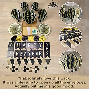 Premium Reusable Party Decorations - New Years Decorations 2024 - Multi-occasion Happy New Year Banner changes to Happy Birthday +more - Happy New Year Decorations 2024, New Years Eve Party Supplies
