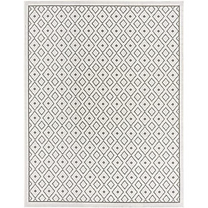 Unique Loom Outdoor Trellis Collection Area Rug - Kafes (7' 10" x 10' Rectangle, Ivory/ Gray)