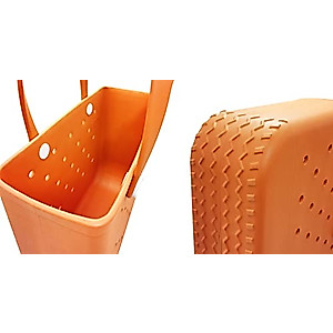 Beach Bag, Waterproof Open Tote Bag, Easy To Clean EVA Beach Bag With Holes for the Beach Boat Pool Sports Shopping (Orange)