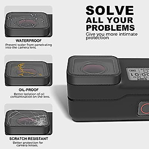 ParaPace Protective Lens Replacement for GoPro Hero 7 Black Glass Cover Case Action Camera Accessories Kits(Black)