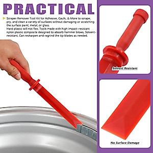 Swpeet 36Pcs 3/4" 7/8" 1" 1-1/2" Plastic Chisel and Plastic Blade Scraper Tools with Blades Replacement Assortment Kit, Scraper Remover Tool Kit Cleaning Scraper Remover for Adhesive, Caulk, Labels