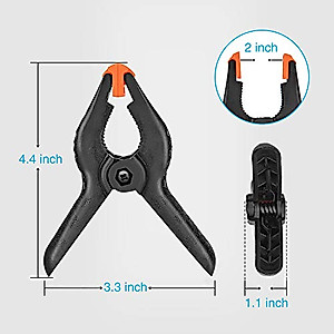 Yesker Backdrop Clamps and Background Clips 6 Pack, 4.4 inch Heavy Duty Clips Holder for Photography Studio Video Backdrop Support Stand