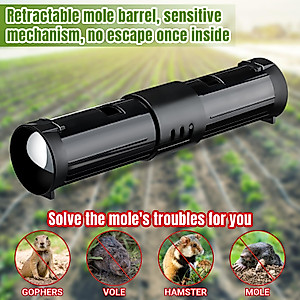 Qualirey 8 Pcs Adjustable Mole Traps for Lawns Mole Gopher Trap Killer Outdoor Mole Traps Easy Set Pocket Gopher Trap Catch and Release Live Vole Trap Mole Killer for Lawn Yard Garden Outdoor Farm