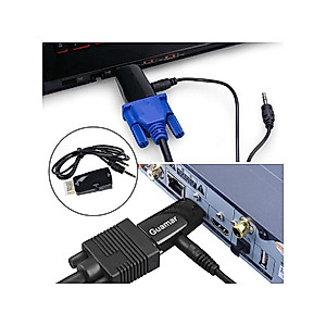 Guamar HDMI to VGA Adapter Converter with 3.5mm Audio Jack Cable,4K HDMI to VGA Converter Male to Female Gold-Plated Connector for Laptop,PC, Desktop,Monitor, Projector,HDTV,DVD