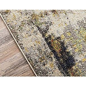 Unique Loom Chromatic Collection Modern Rustic & Vibrant Abstract Area Rug for Any Home Décor, 5 x 8 ft, Beige/Gray