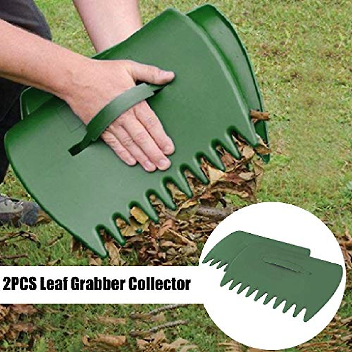 FOLOU 1 Pair Garden and Yard Leaf Scoops Hand Rakes, Large Sized, Multiple Use for Leaves, Lawn Debris and Trash Pick Up Good Use