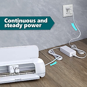 Power Adapter Compatible with Cricut Maker and Cricut Explore Air 2 Cutting Machine, 18V 3A AC Power Replacement Cord Compatible with Cricut, Charger Power Supply Wall Plug Cord Replacement (White)