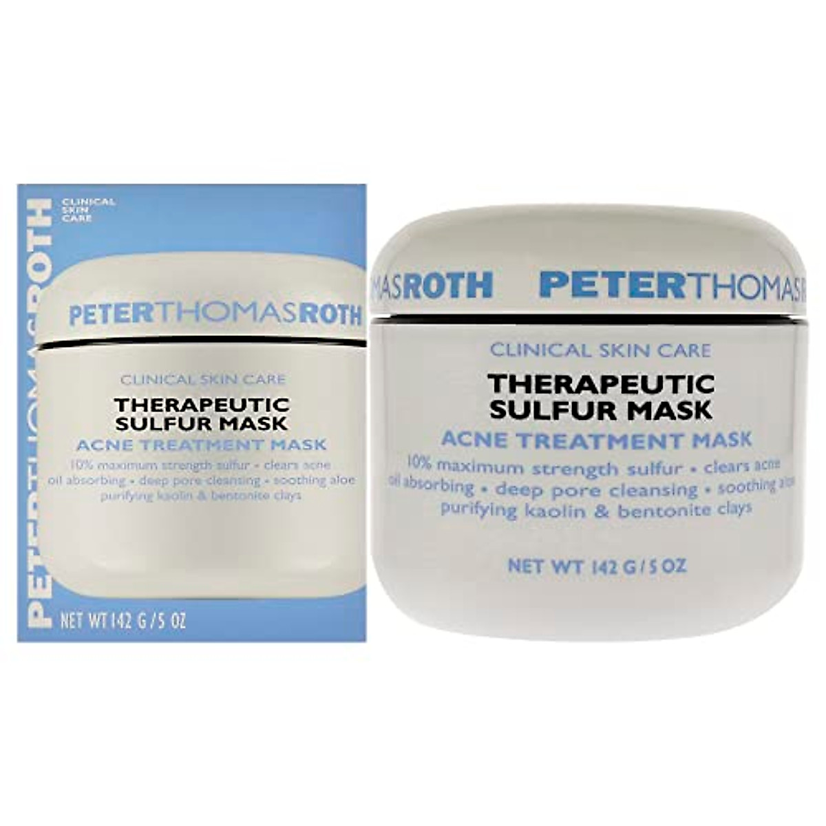 Peter Thomas Roth | Therapeutic Sulfur Acne Treatment Mask | Maximum-Strength Sulfur Mask for Acne, Clears Up and Helps Prevent Acne Blemishes, Oil Absorbing and Pore Cleansing