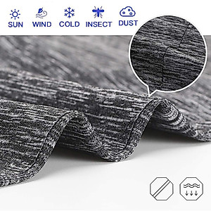 Shanghai Story Black Cooling Neck Gaiter Face Mask Bandana Face Scarf UPF50+ UV Protection Fishing Mask Ear Hanging