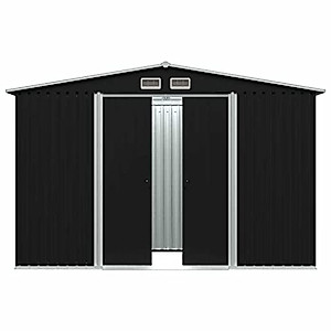 Garden Storage Shed Anthracite Steel Outdoor Garage Building House