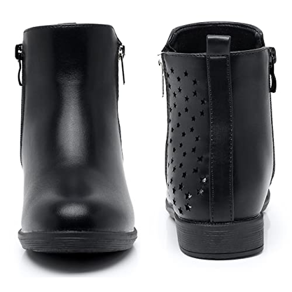 Apakowa Kids Girls Chelsea Boots Fashion Combat Boots Side Zipper Booties (Little Kid/Big Kid)