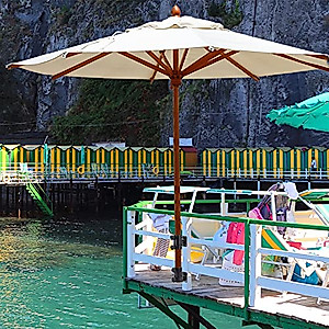 wihxd 2 Pcs Patio Umbrella Holder, Adjustable Deck Umbrella Mount, Heavy Duty Patio Umbrella Stand, Outdoor Umbrella Clamp Bracket for Deck Railing, Balcony, Courtyard, Fences (Max OD 2.2'')